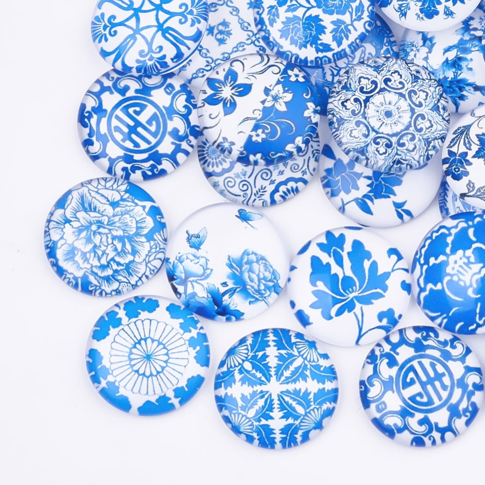 140 pc Flatback Glass Cabochons for DIY Projects Dome/Half Round Mixed ...