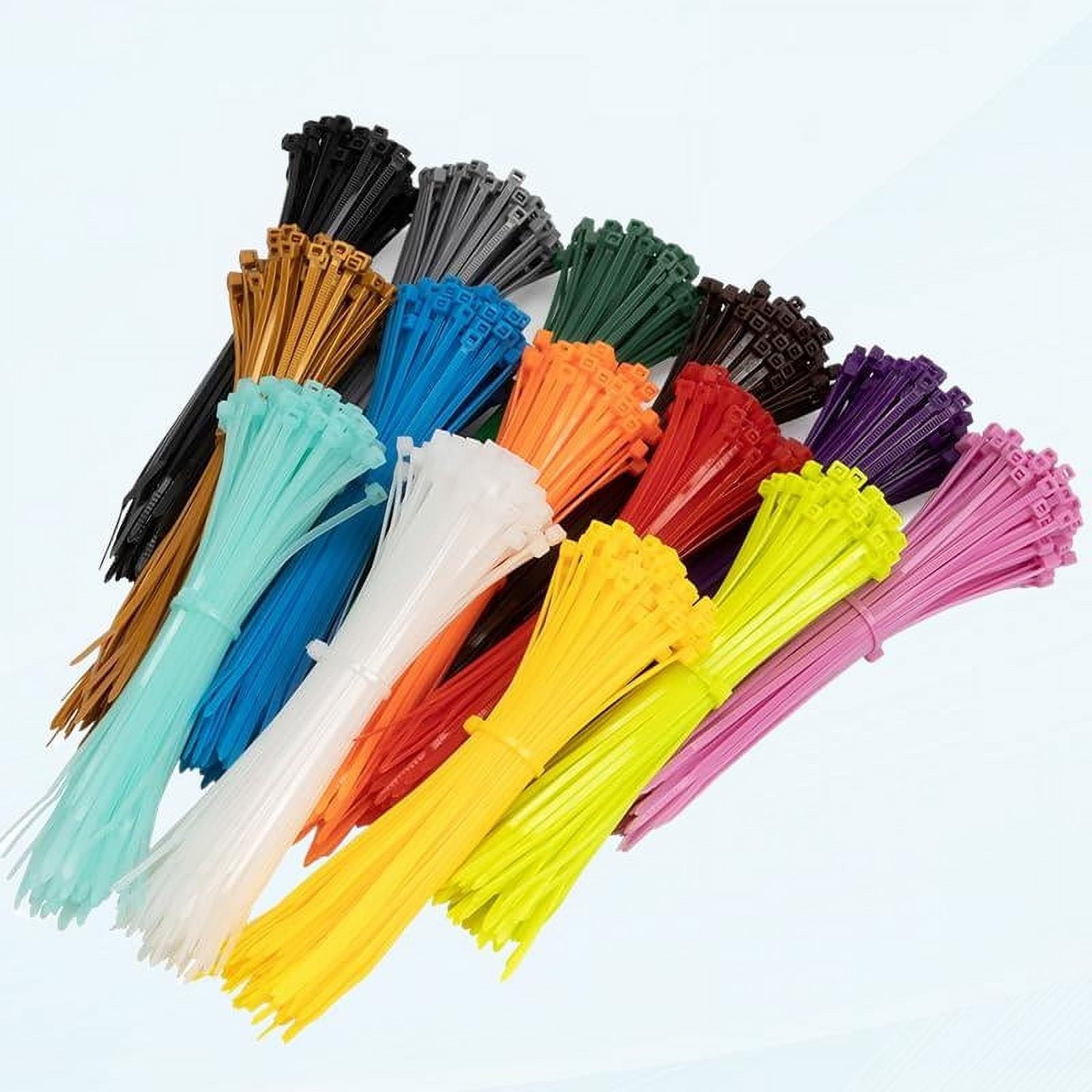 1400 PCS 2.5x100mm Colored Zip Ties Multi-Purpose Self-Locking Nylon ...