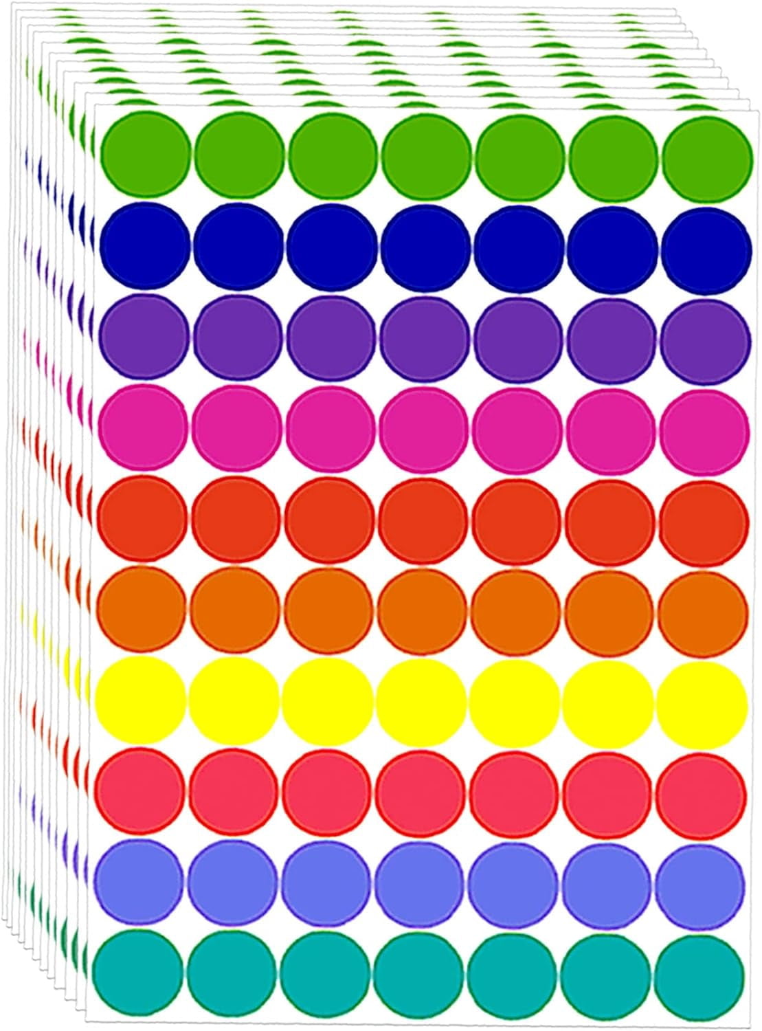 1400 PCS Colored Dot Stickers Round Color Coding Labels Circle Dots ...