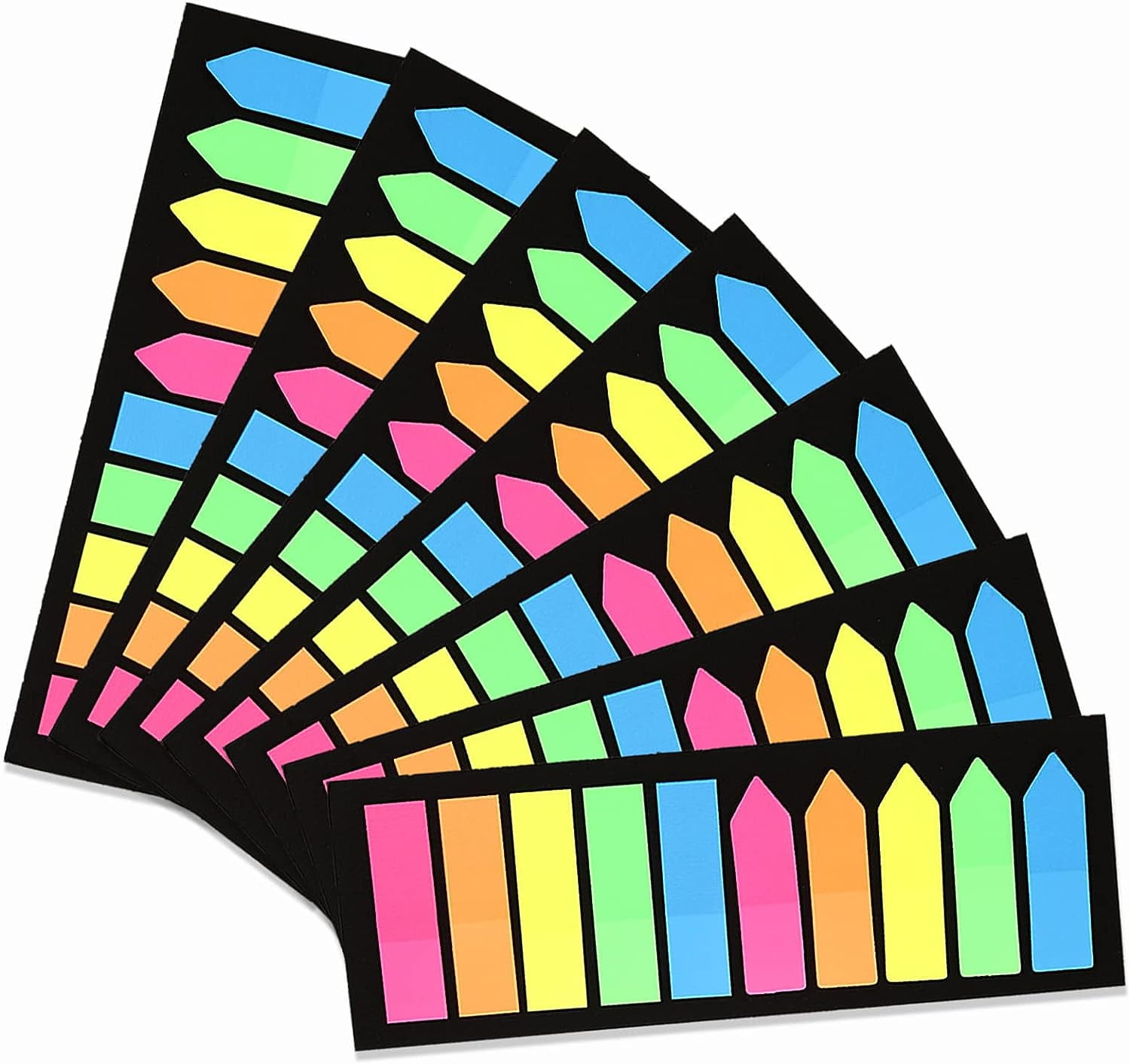 1400 PCS Fluorescent Translucent Sticky Note Flags, Arrow Flag Colored ...