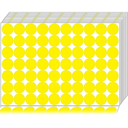1400 PCS Yellow Dot Stickers Round Coding Labels Circle Dots Labels ...