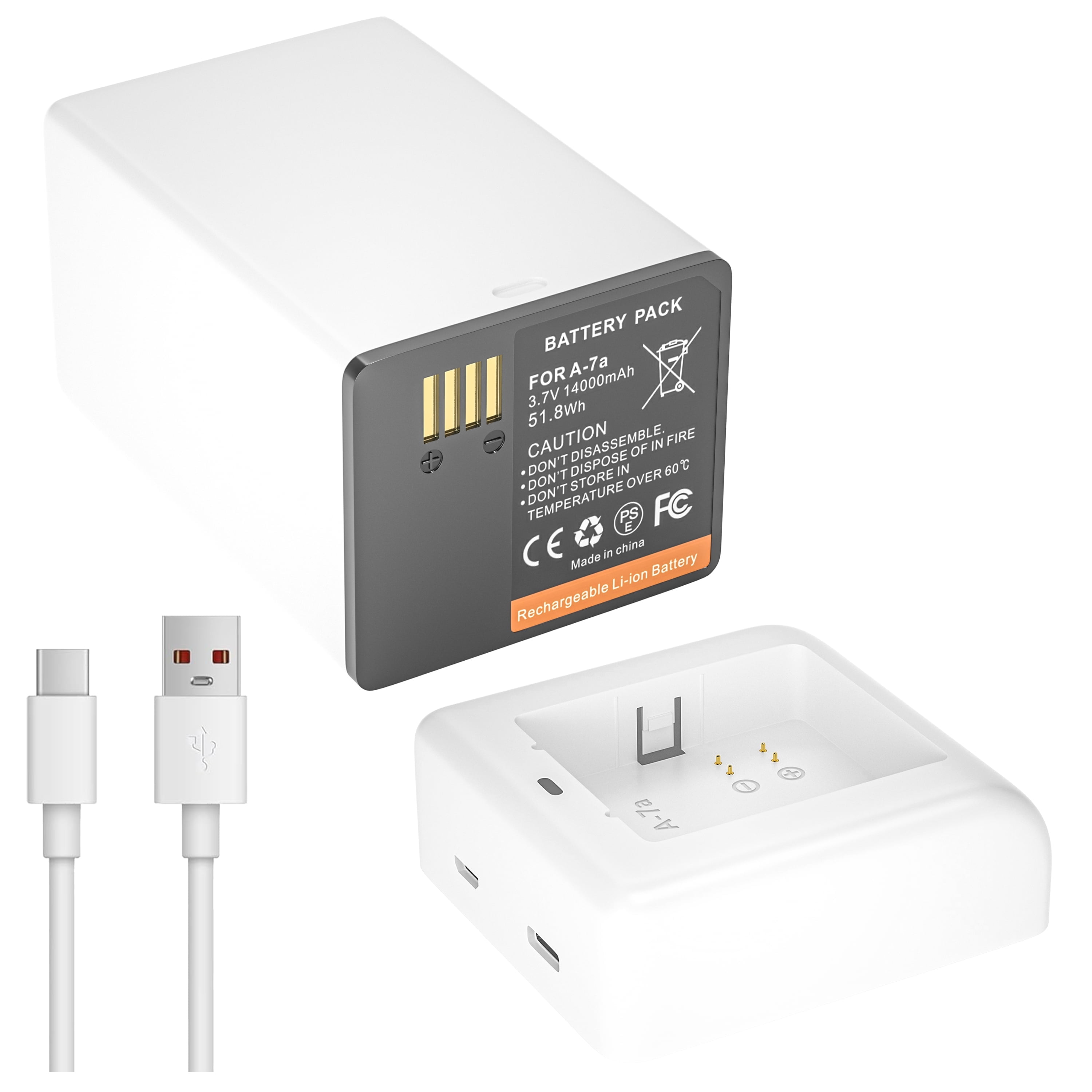 14000mAh Replacement Battery and Charger Station，Rechargeable A-7a ...