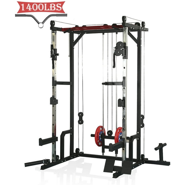1400LBS Capacity Power Cage Rack, Professional Home Gym Equipment with ...