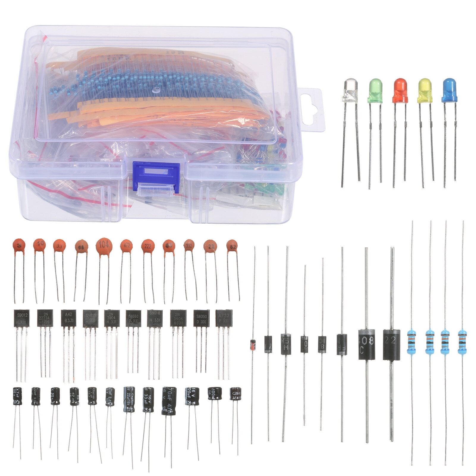 1400PCS Electronic Components Assortment Kit Assorted Electric Element ...