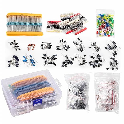 1400Pcs Basic Electronics Component Assortment Kit, Electrolytic ...