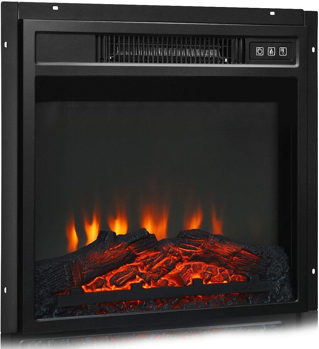 1400W Freestanding Electric Fireplace Mantel Insert With Control Wall ...