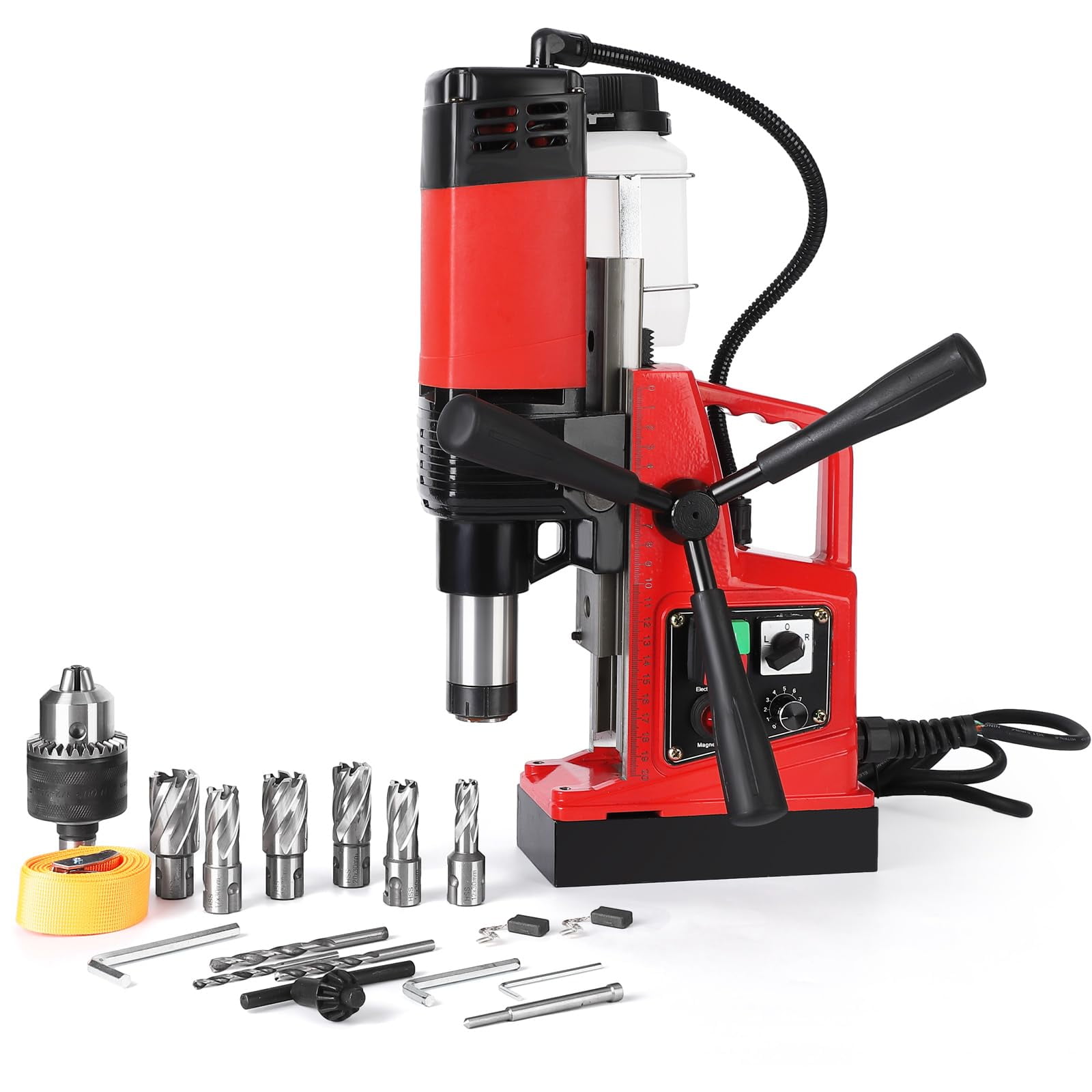 1400W Magnetic Drill Press 2" Boring Diameter, 810 RPM 10-Speed ...