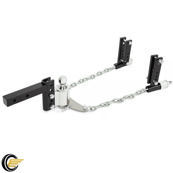 1400lbs Weight Distribution Hitch 2-In Shank Trailer Safety Chains 2-5/ ...