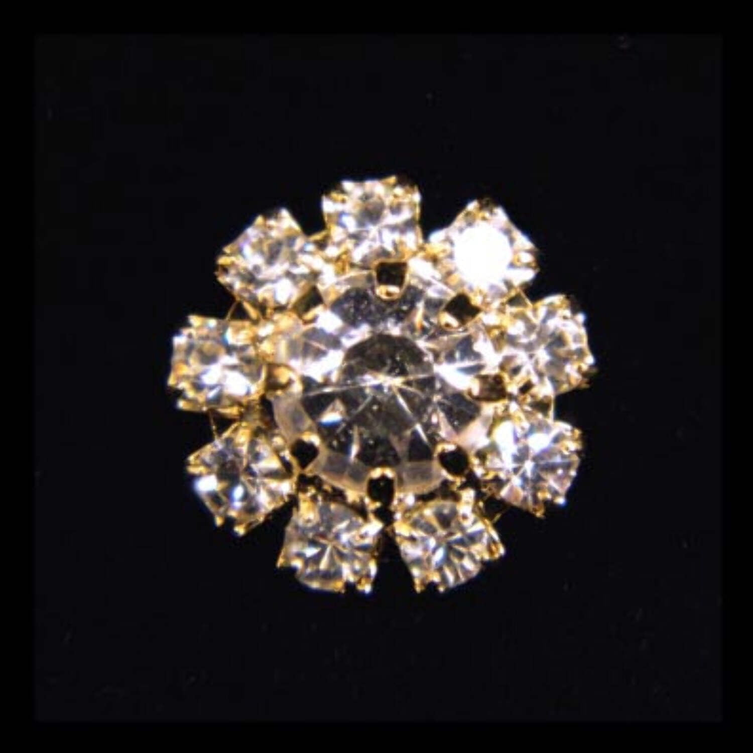 #14063G Small Rhinestone Rosette Button - Gold Plated - Walmart.com