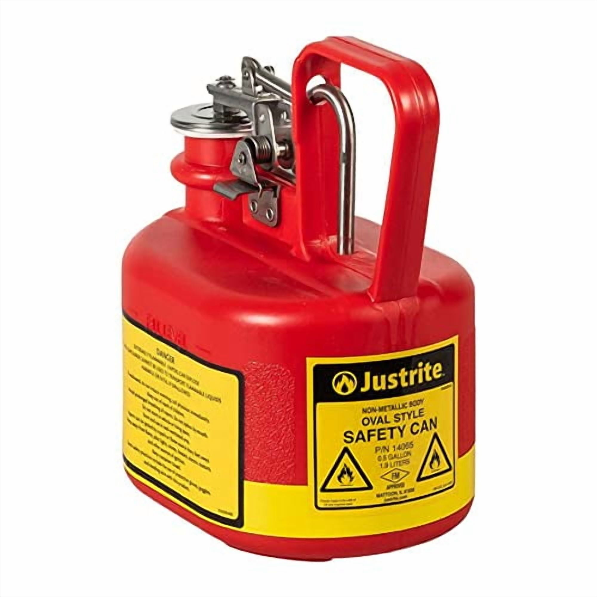14065 Oval Safety Can, Flammables, 0.5 Gal, Red$$Safety & Emergency ...