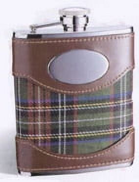 1406YCG-A Edinburgh Plaid Cloth Wrapped flask, 6 Oz, Stainless Steel ...