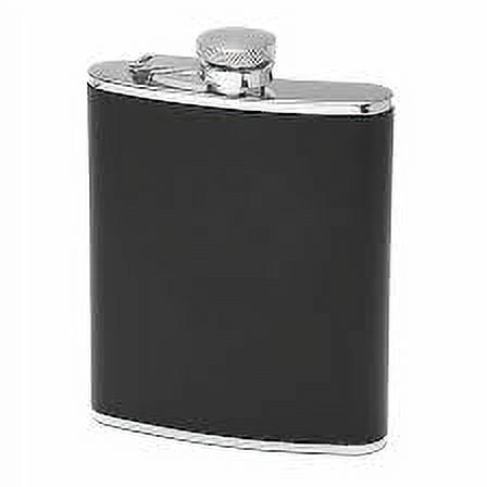 1406YG leather pock flask, 6 Oz, Stainless Steel - Walmart.com