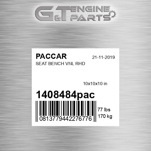 1408484PAC SEAT BENCH VNL RHD fits Paccar (New OEM) - Walmart.com