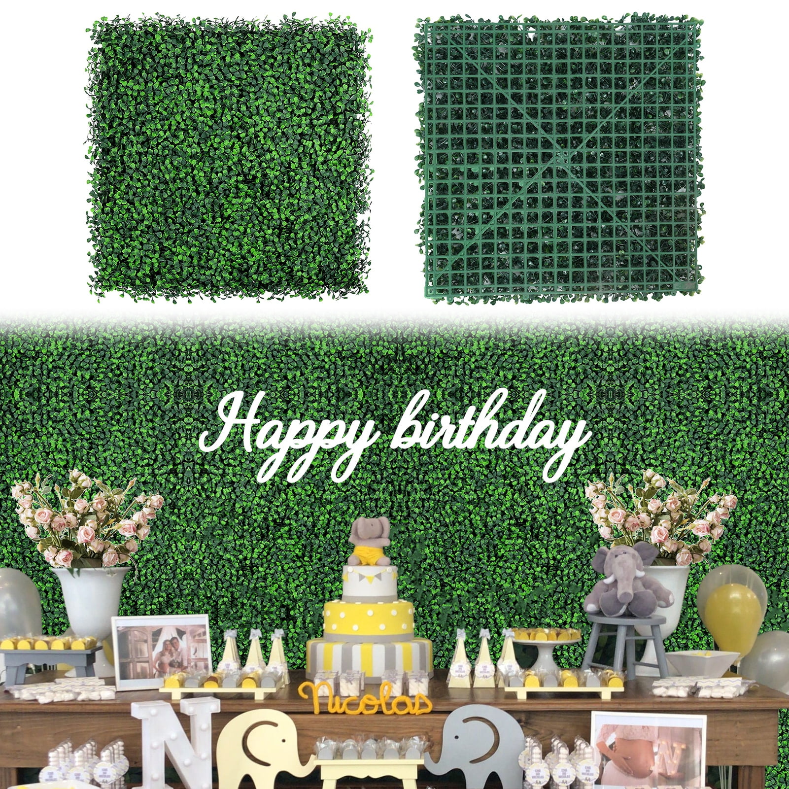14096300 24Pcs Artificial Grass Wall Backdrop Panels, 20x20 inch ...
