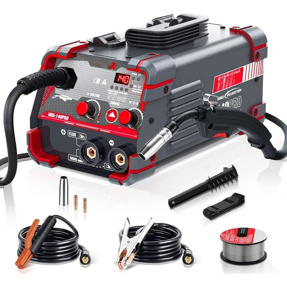 140Amp MIG Welder Flux Core MIG Welder/Stick/Lift TIG 3 in 1 Welding ...