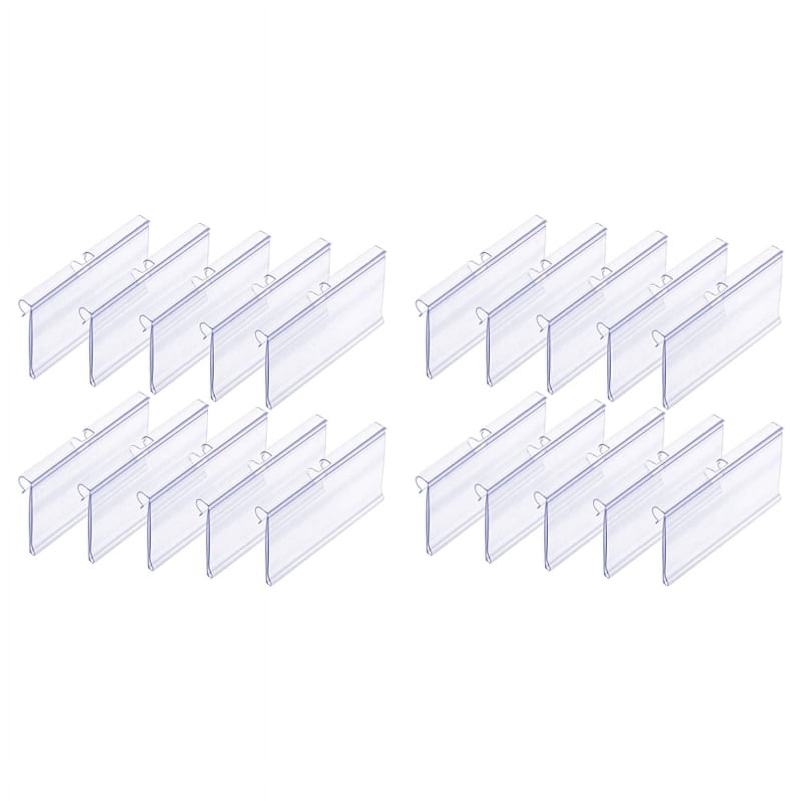 140PC 8X4.2cm Clear Plastic Label Holders for Wire Shelf Retail Label ...