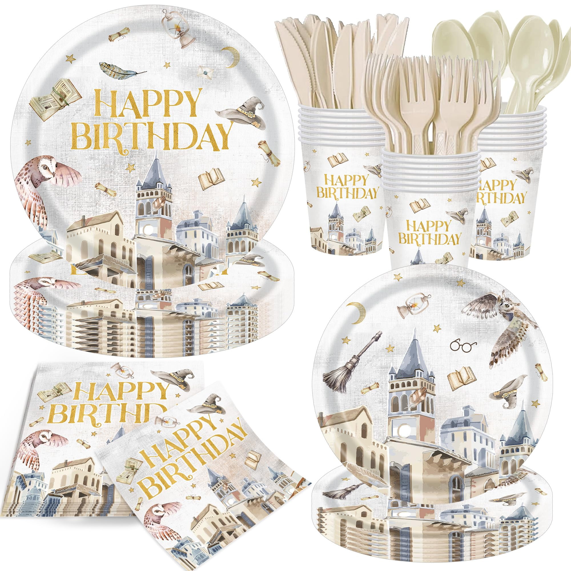 140PCS Birthday Party Supplies OIF8 Magical School Decorations for Kids ...