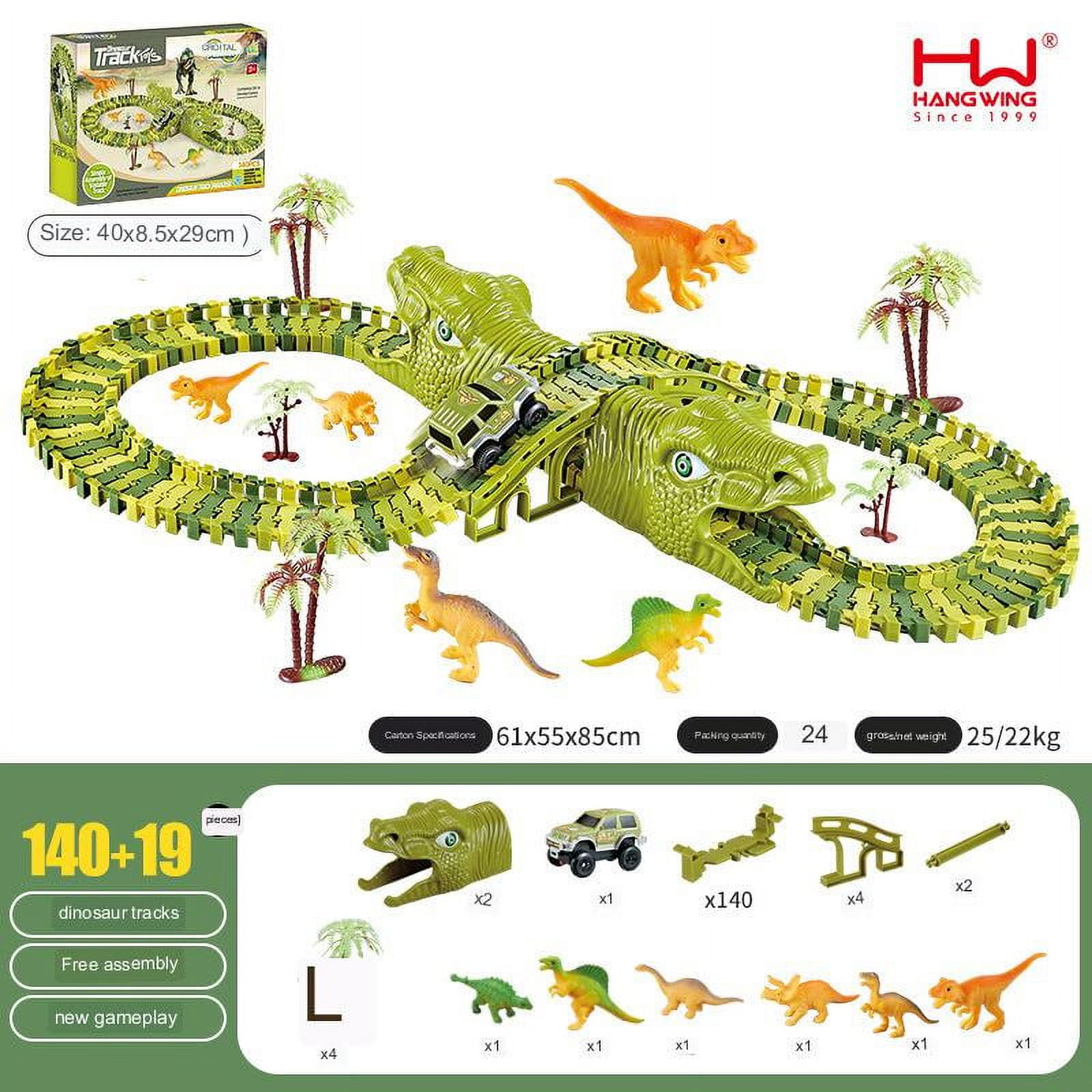 140PCS Electric Dinosaur Rail Car Model Toy Rail DIY Rail Car Toys ...