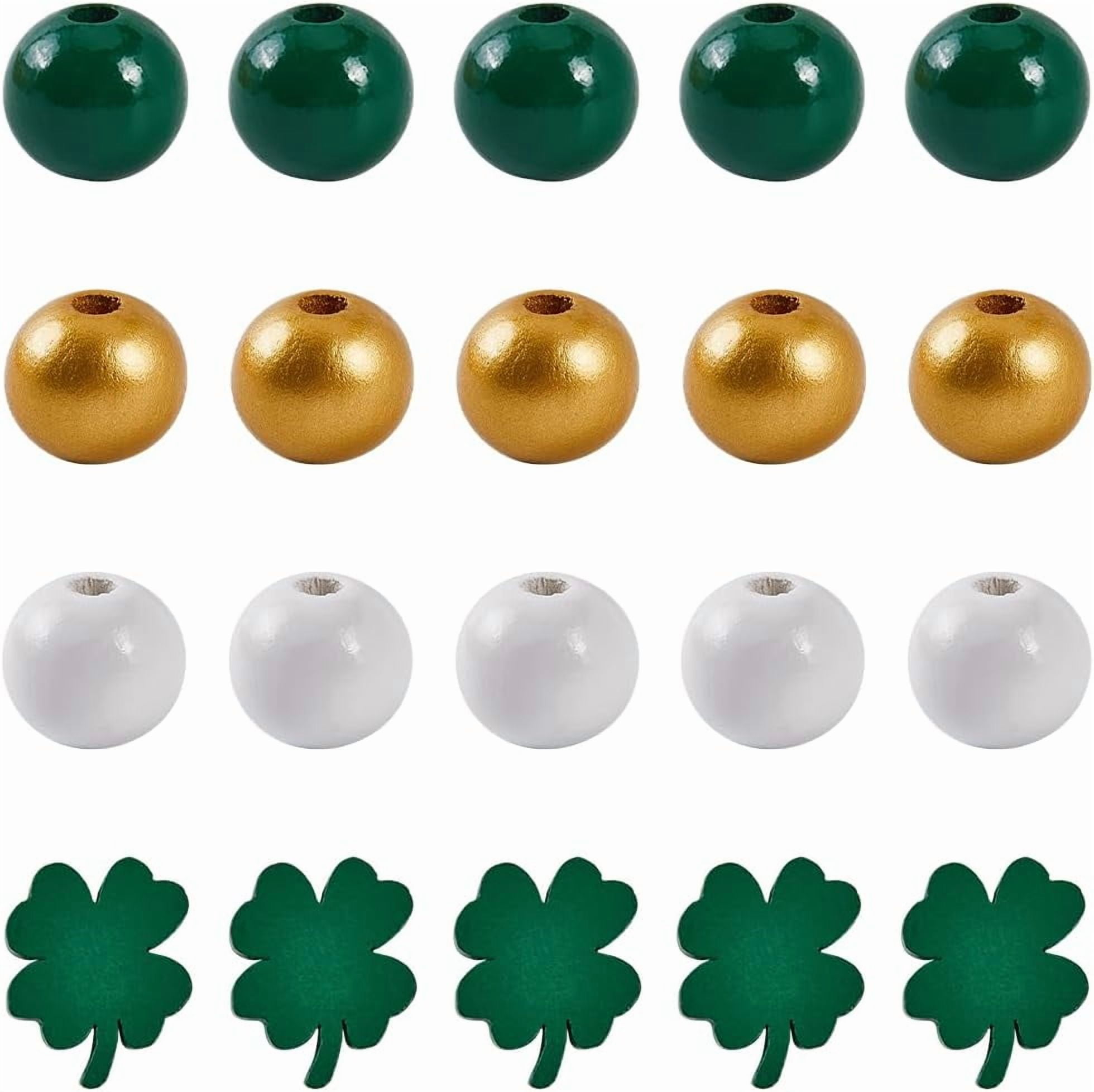 140Pcs 4 Styles St Patricks Day Beads St Patricks Beads 16mm Large ...