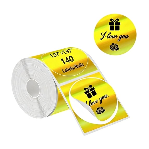 140Pcs 50mm Sparkling Round Thermal Label For Offices Document ...