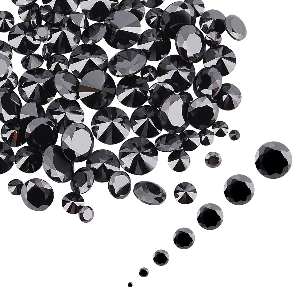 140Pcs 7 Styles Diamond Shape Grade A Cubic Zirconia Cabochons Faceted ...