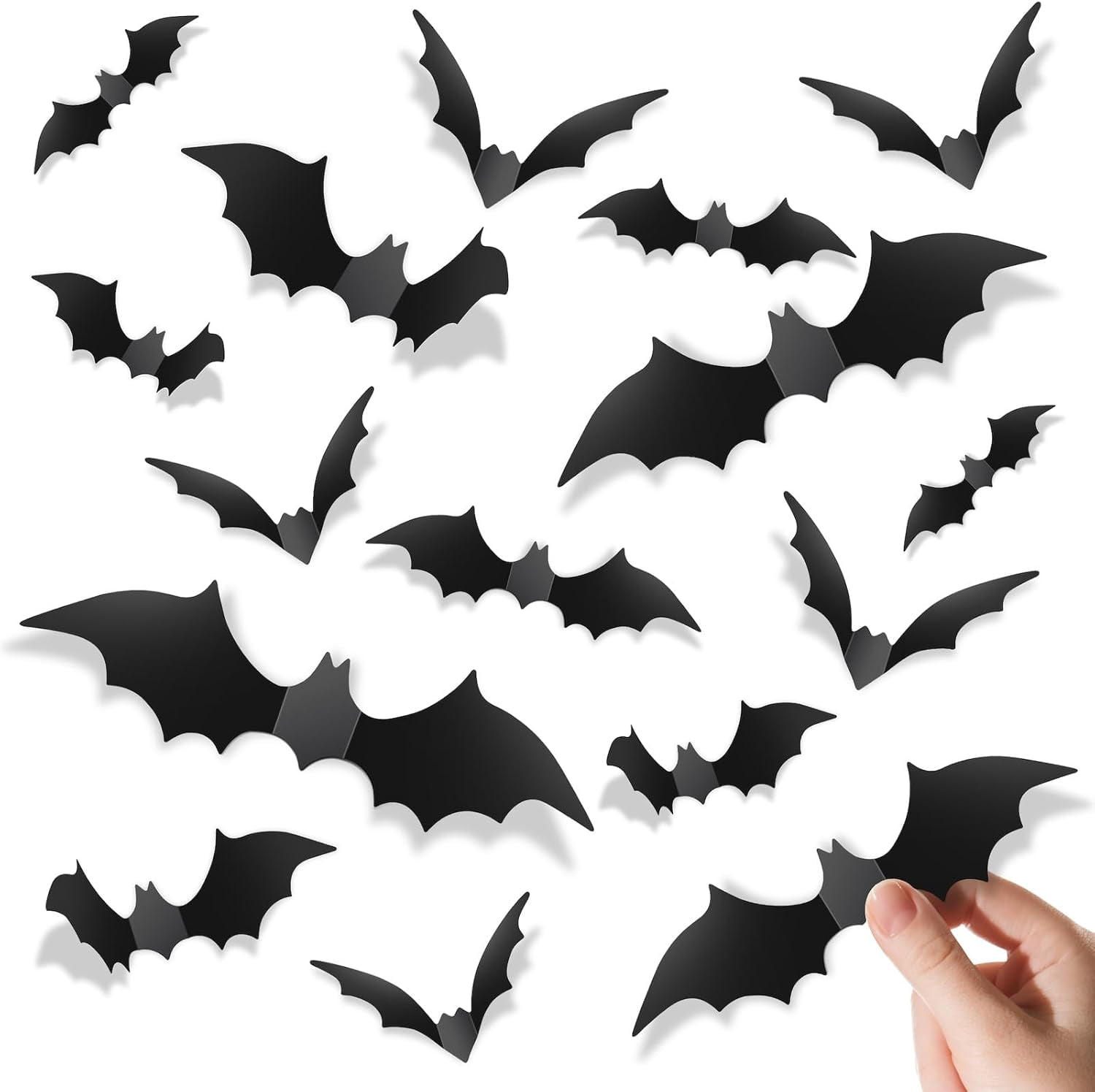 140Pcs Bats Halloween Decorations Party Supplies, Realistic PVC 3D ...
