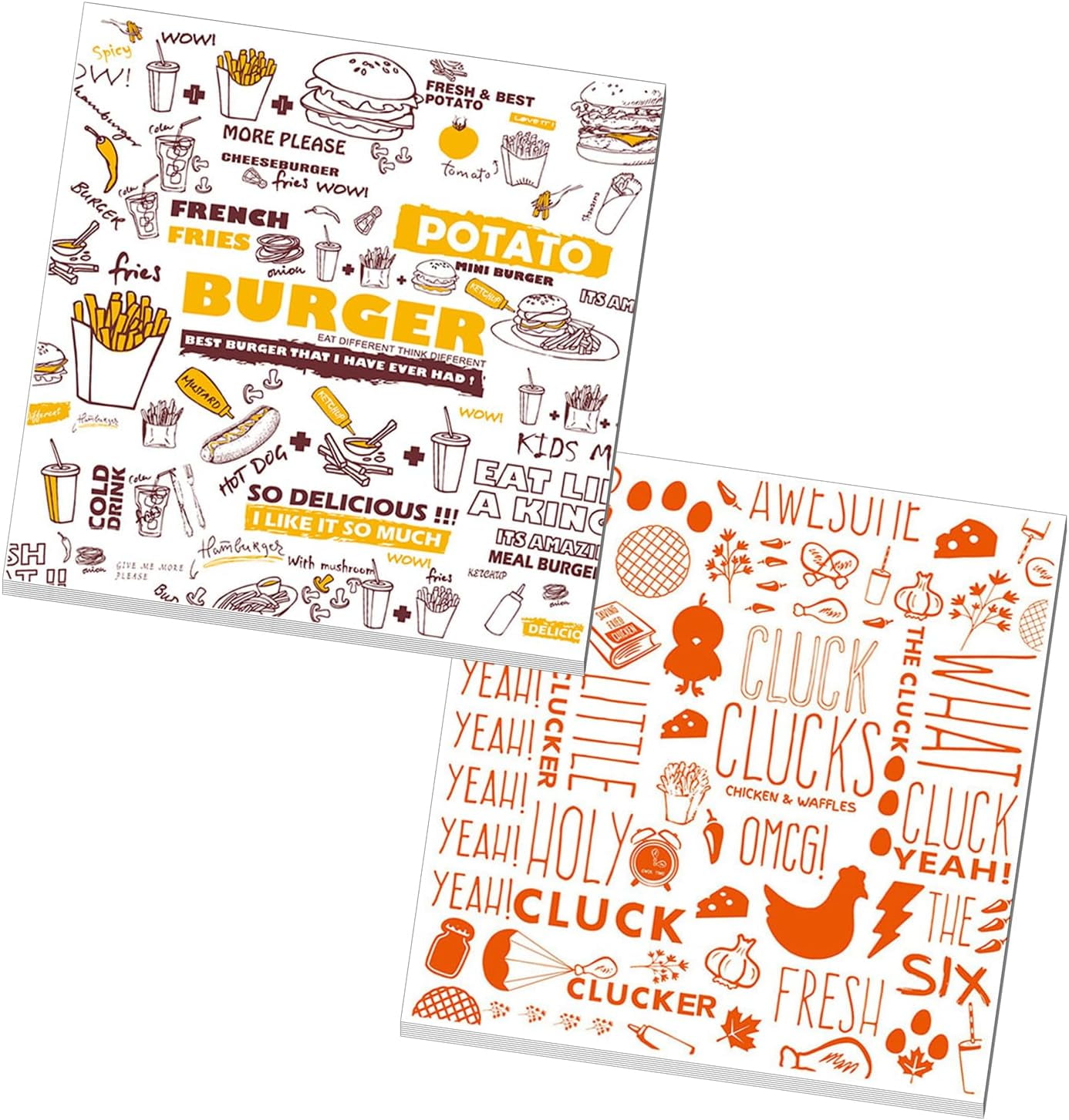 140Pcs Sandwich Hamburg Wax Wrapping Paper,Food Basket Liners Waxed ...