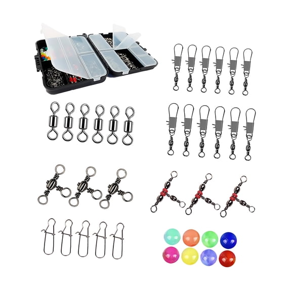 140Pcs/Set Rolling Swivels Fishing Freshwater Saltwater Tackle ...