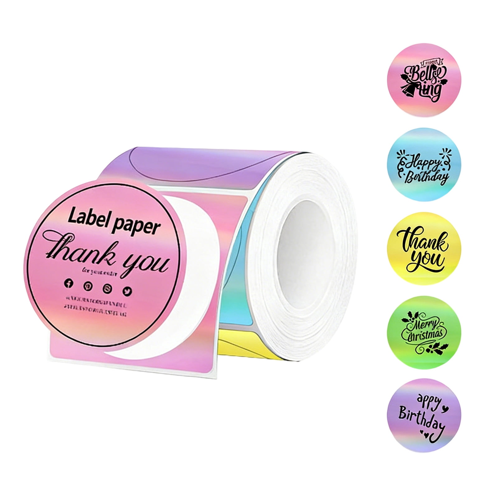 140Pcs Shimmering Round Thermal Sticker 50mm Adhesive Thermal Labels ...