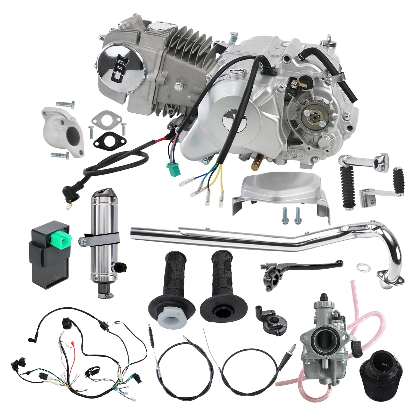 140cc Racing Engine Motor Complete Kit , 4 Stroke Motor 4 Speed Pit ...