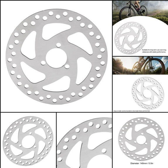 140mm Bike Disc Brake Rotor, Durable Steel, Rust,Resistant, Easy Install, Road/ Compatible ...