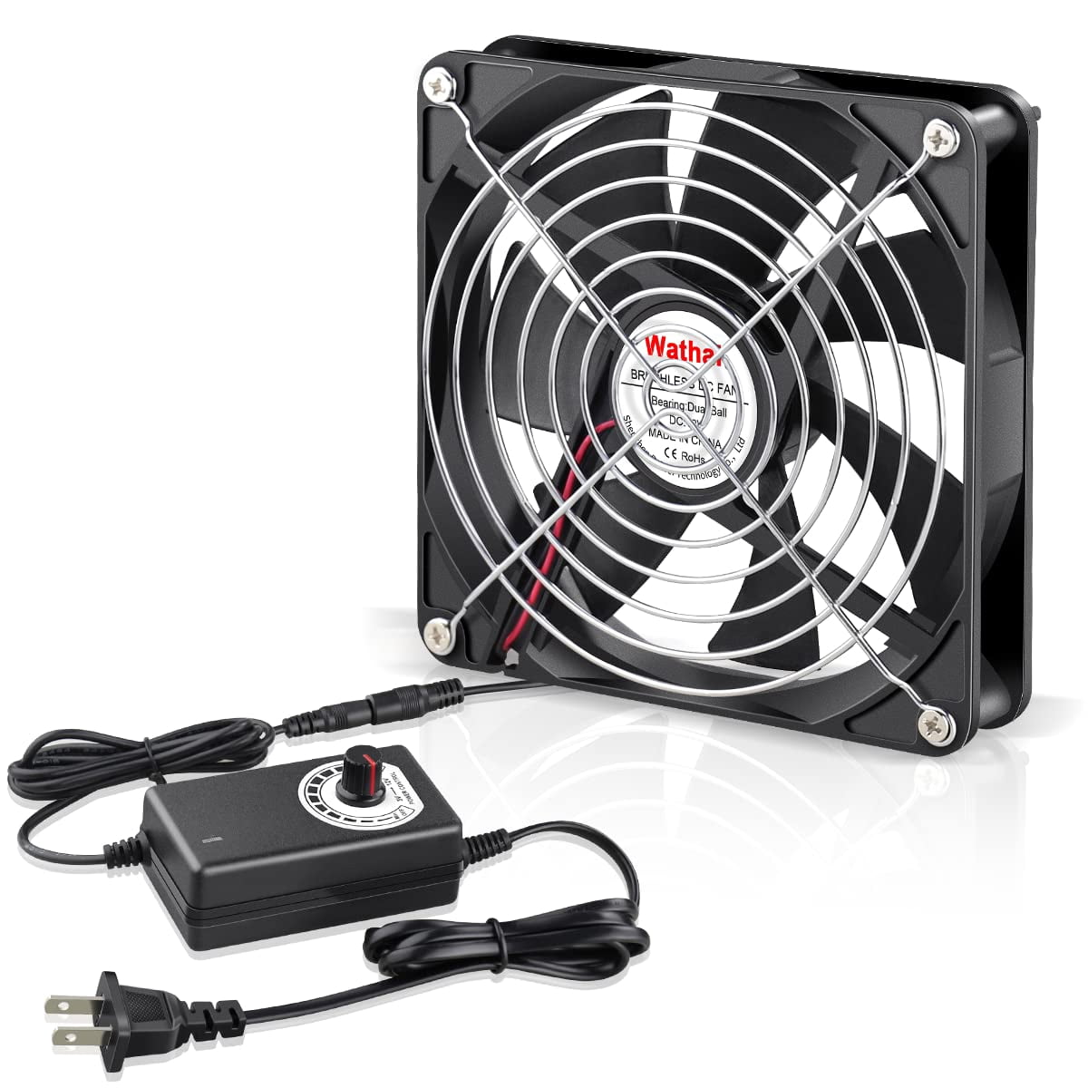 140mm x 25mm Computer Fan with AC Plug 110V 120V 220V 240V Variable ...