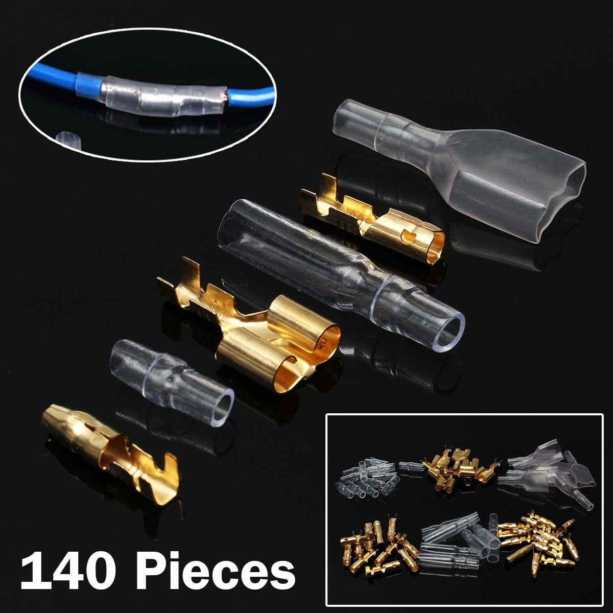 140pcs Car Male Female Electric Terminal Connectors & Terminal ...