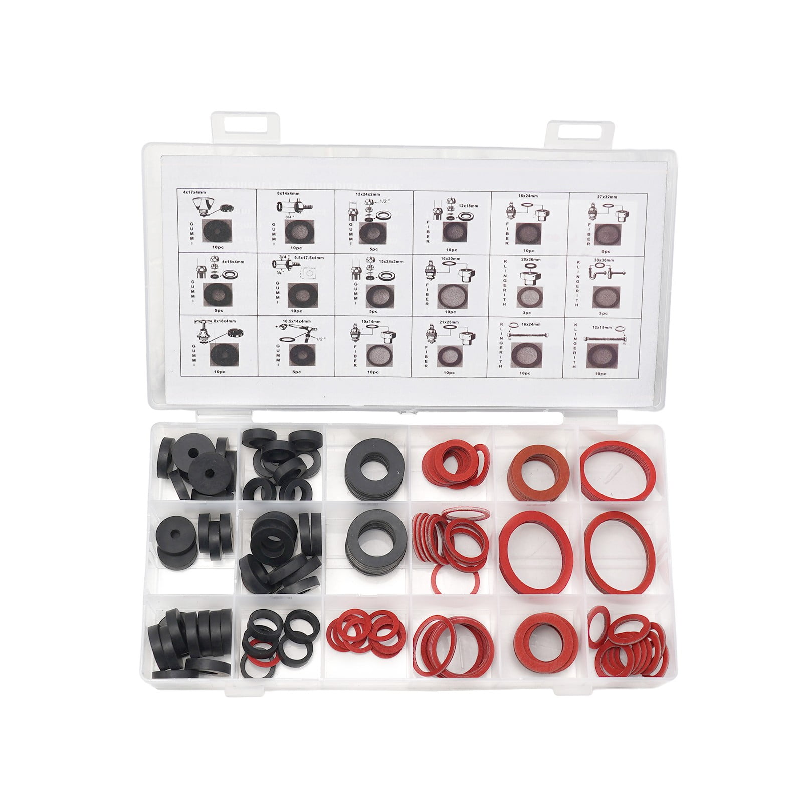 141 Pieces Flat Washers Seal Ring Seal O-Ring Hydraulic Seal Kit ...