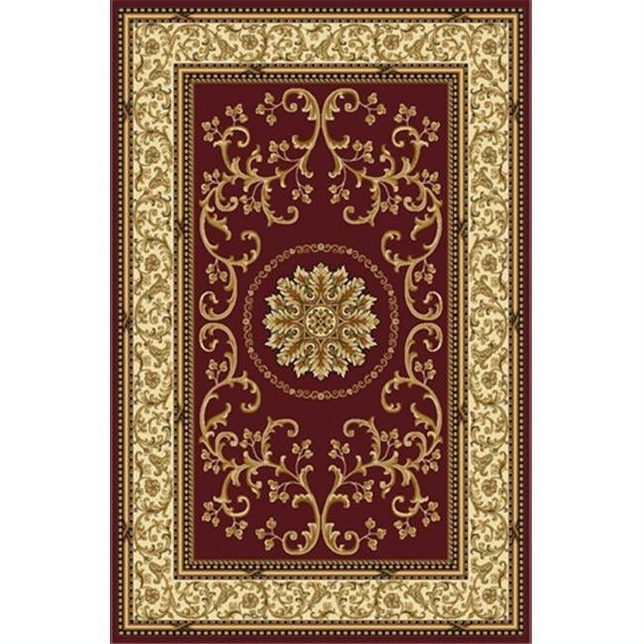 1419-1331-BURGUNDY Noble Rectangular Burgundy Traditional Italy Area ...