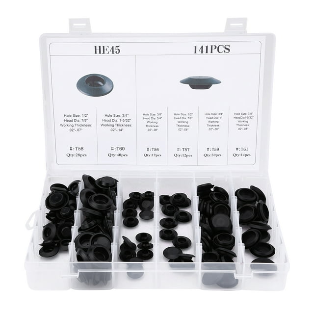 141pcs 6 Sizes Assorted Car Flush Mount Hole Plugs Auto Body Sheet ...