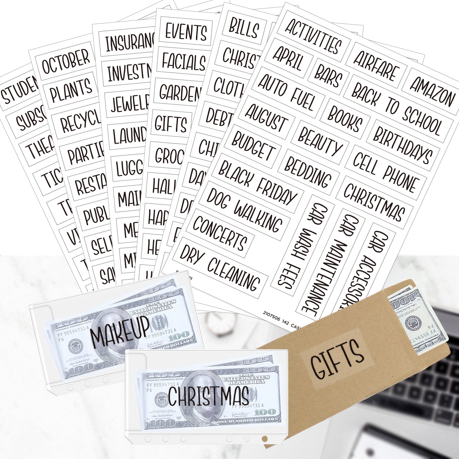 142 Budget Stickers for Cash Envelopes, A6 Budget Binder Labels, Budget ...