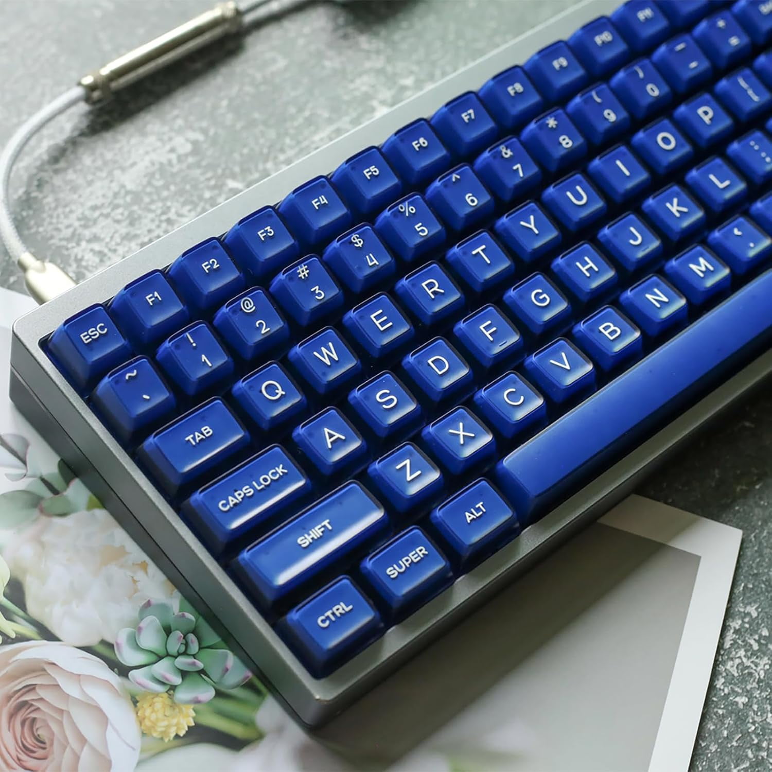 142 Keys PBT Doubleshot SA Keycaps Blue Translucent Keycaps Set Fit for ...