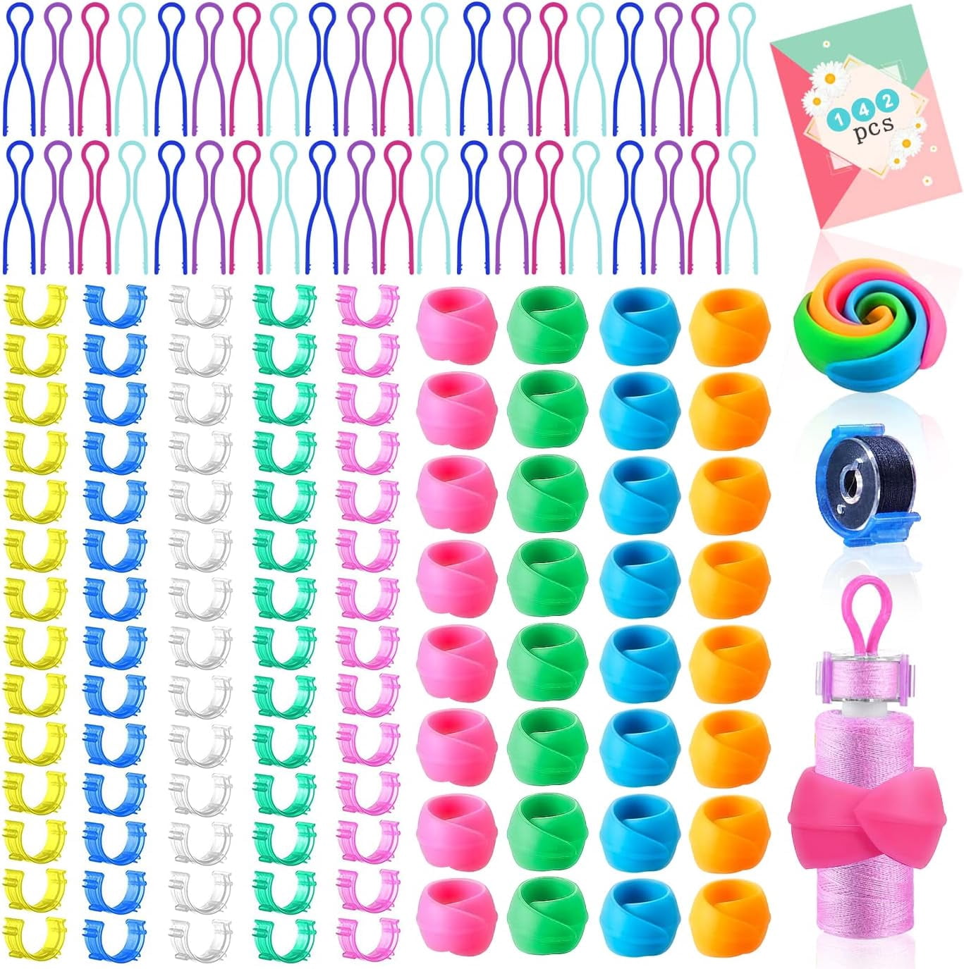 142 Pcs Sewing Thread Spool Organizer Bobbin Thread Buddies Set Bobbin ...