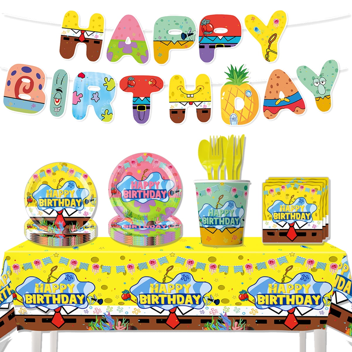 142 SpongeBob SquarePants Birthday Party Supplies Include SpongeBob ...