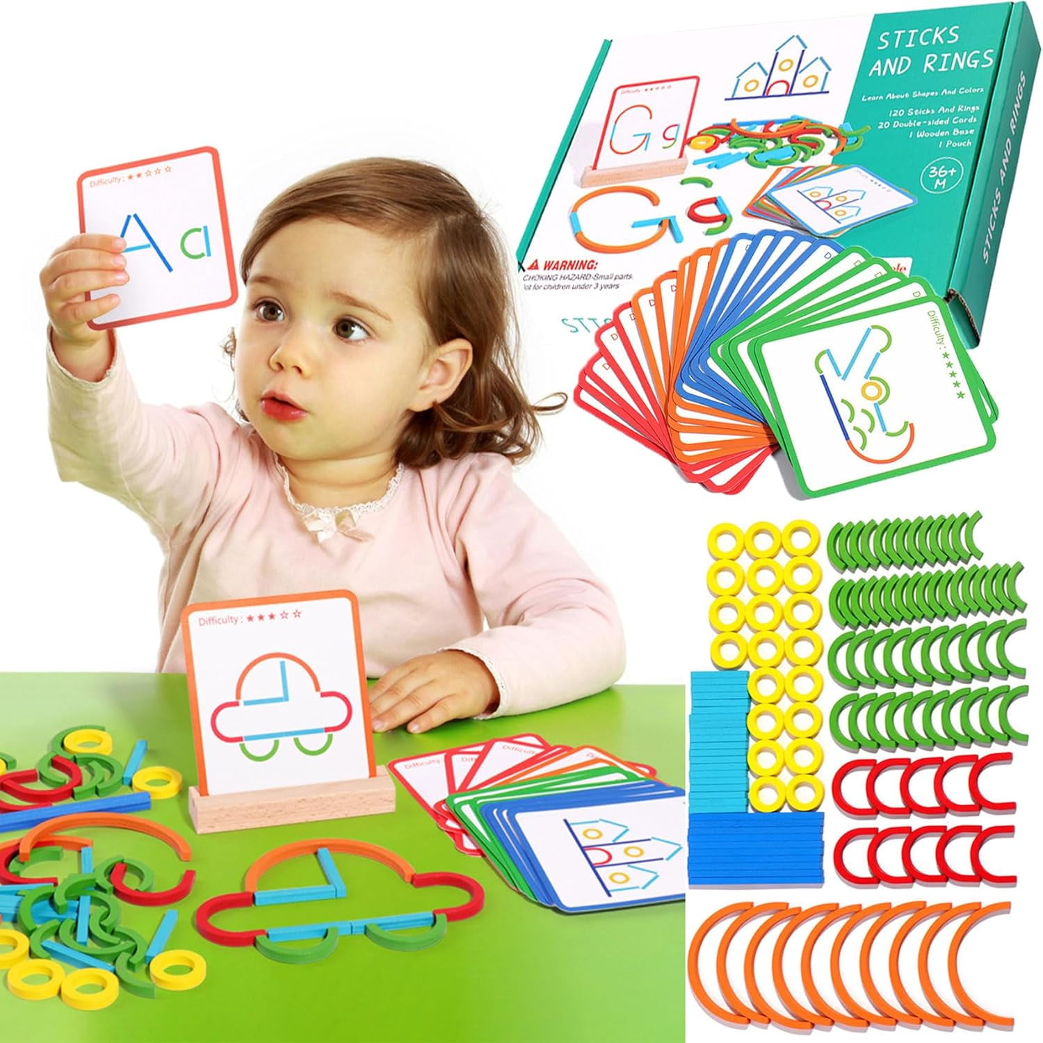 142Pcs Smart Sticks for Toddlers, smart sticks for kids,Wooden sticks ...