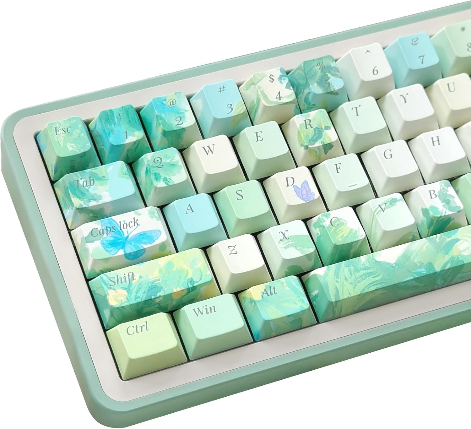 143 Keys Green Cherry Profile PBT Keycaps, Five Sided Dye Sublimation ...