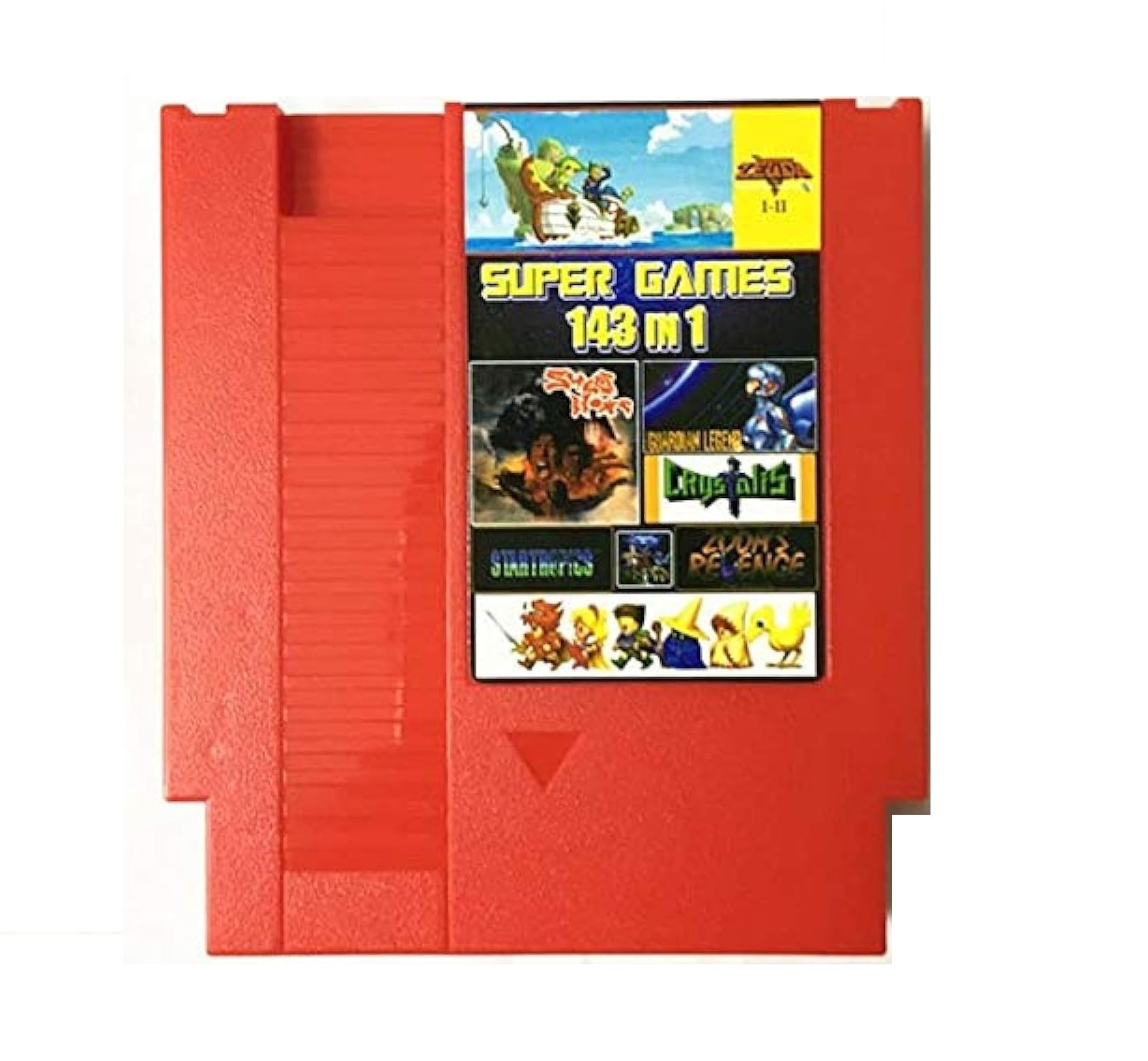 143 in 1 NES Super Games Multi Cart 72 Pin 8 bit Red Game Cartridge ...