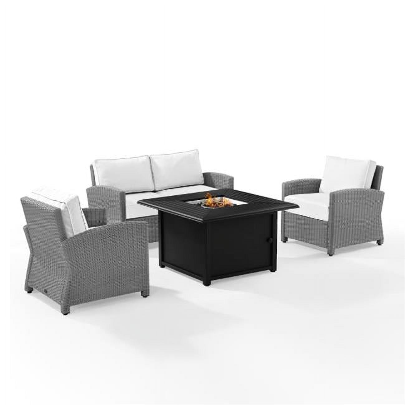 143 x 92 x 32.50 in. Bradenton Outdoor Convo Set with Fire Table ...