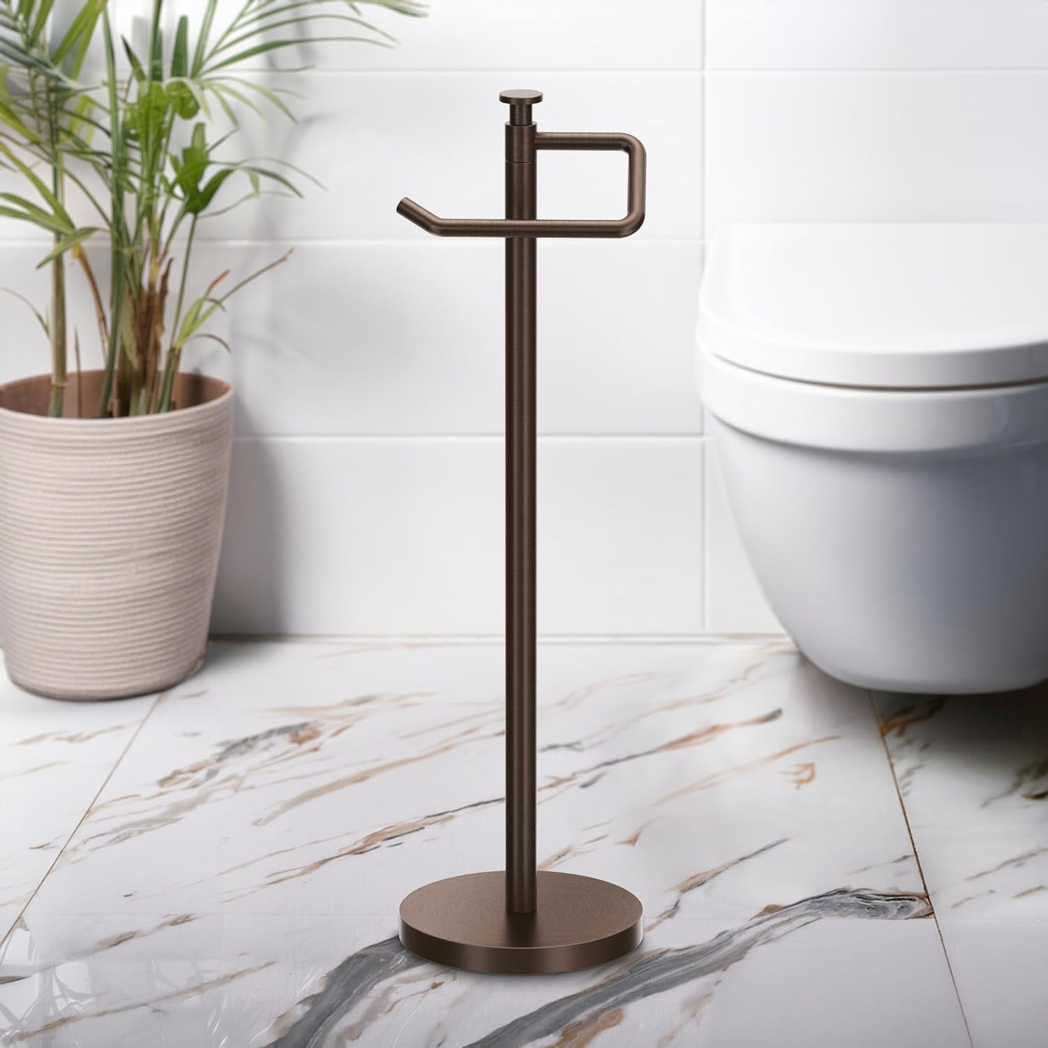 1435BZ Standing Tissue Holder, 23.68", Bronze | Toilet Tissue Roll ...
