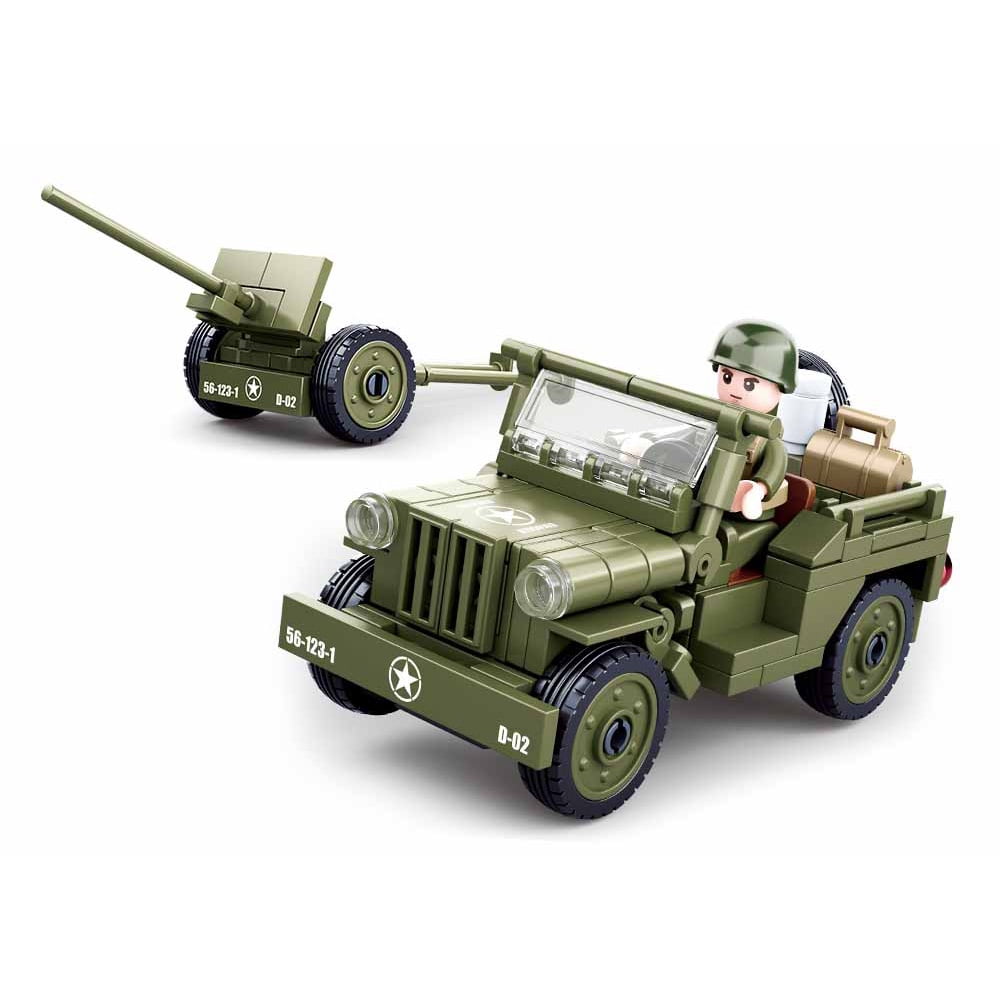 143PCS WW2 Army Car Model Building Block Toys Kids Bricks Military ...