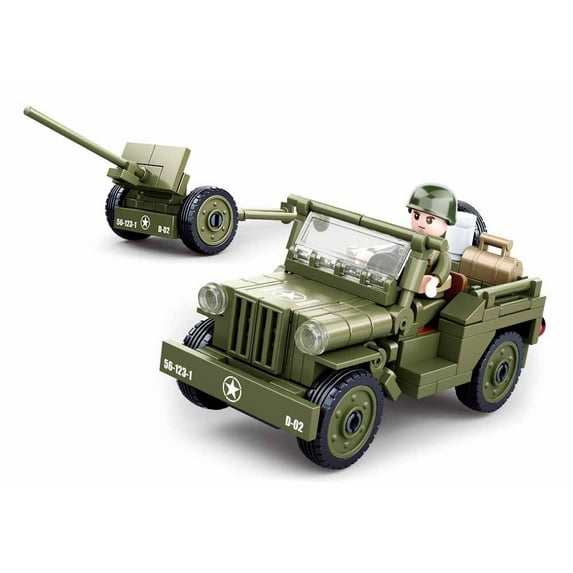 143PCS WW2 Army Car Model Building Block Toys Kids Bricks Military ...