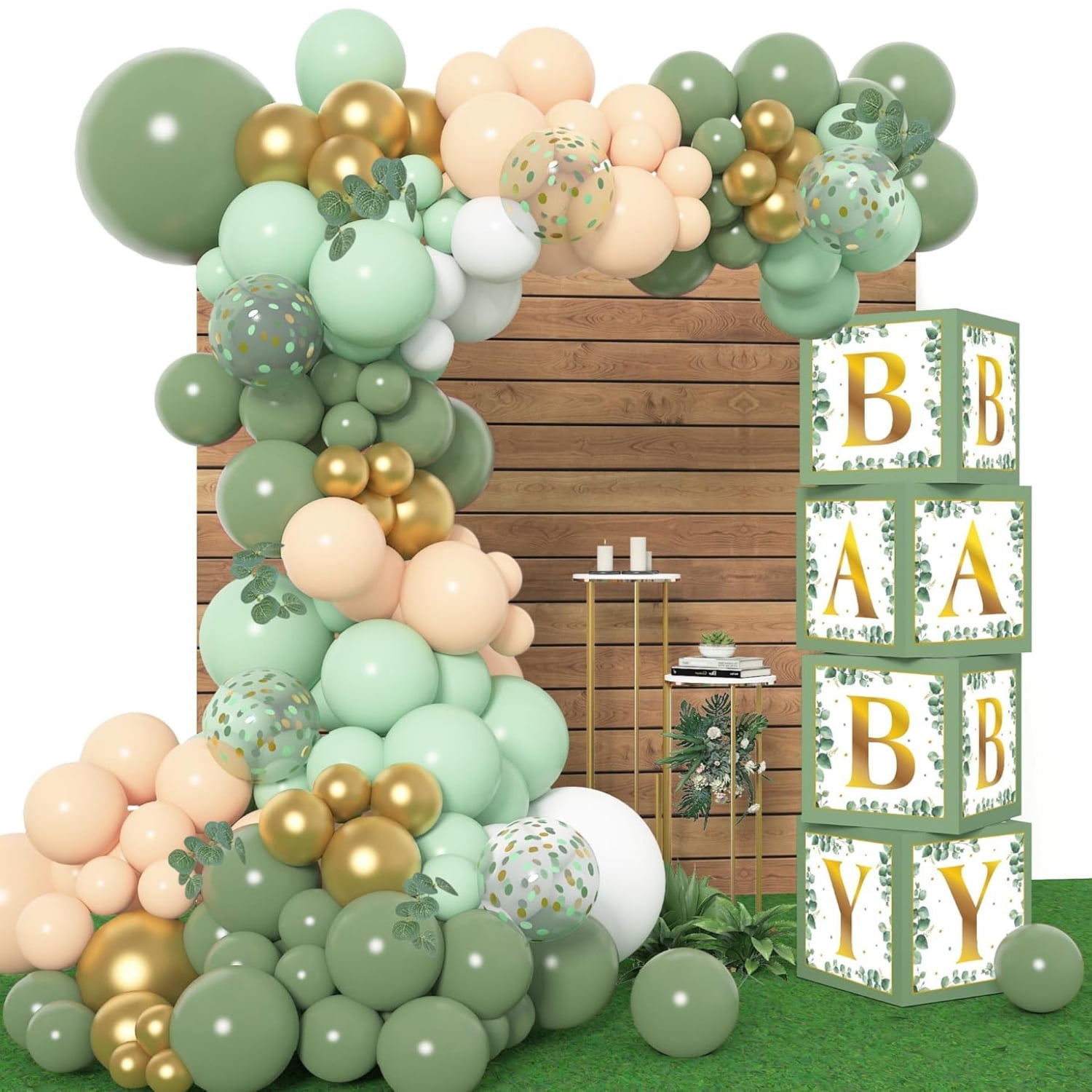 Customer reviews for 143 Pcs Sage Green Baby Shower Decorations ...