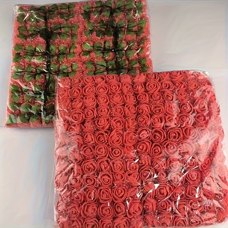144 Artificial Foam Rose Heads for DIY Wedding and Home Decoration ...