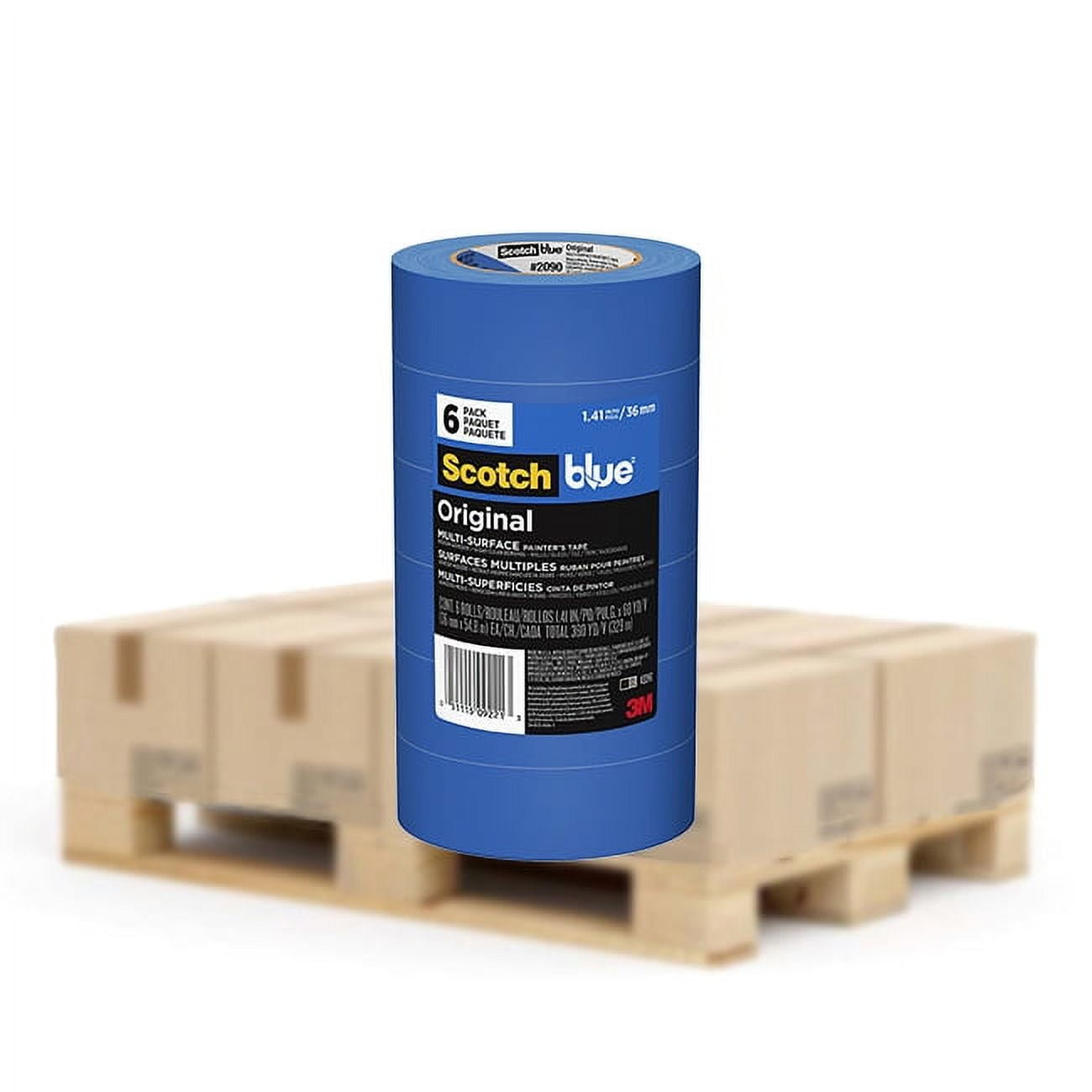 144 Contractor Packs of 1.41" x 60 yds 3M 2090-36QC6 Blue ScotchBlue ...